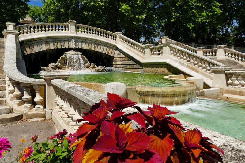The Fountain in the Darcy Garden in Dijon Stock Photo - Image of water ...