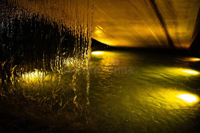Fountain Day. Blur Defocus Image of Water Falls, Explode into Drop ...