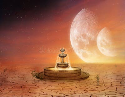 A fountain in the desert stock image. Image of fantasy - 29231423