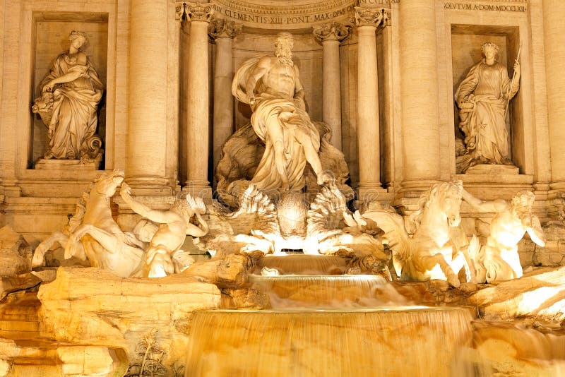 Fountain Di Trevi .Night Scene. Rome Stock Image - Image of city ...