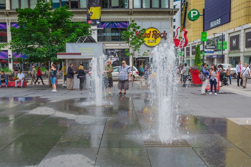 A fountain in downtown editorial stock photo. Image of canadian - 39162603