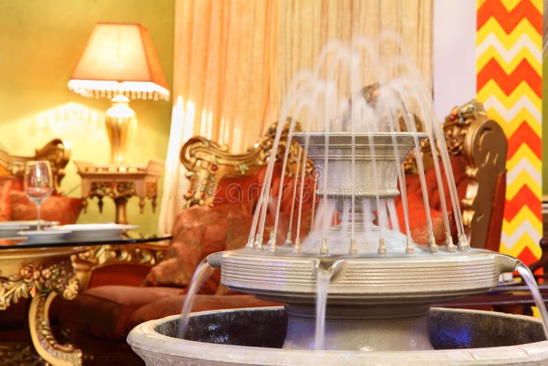 Fountain in Eastern Luxury Restaurant Stock Image - Image of drink ...