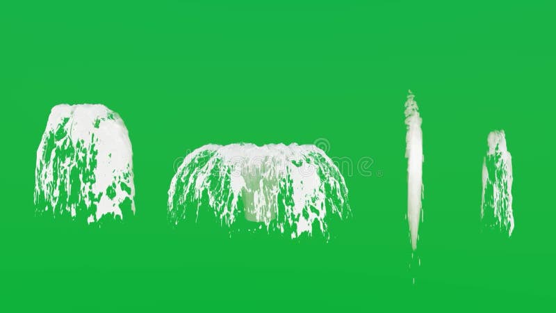 Fountain Effect Greenscreen Background 3D Rendering Animation Isolated ...