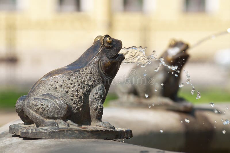 Fountain with Elements of Frogs. Stock Photo - Image of fountain ...