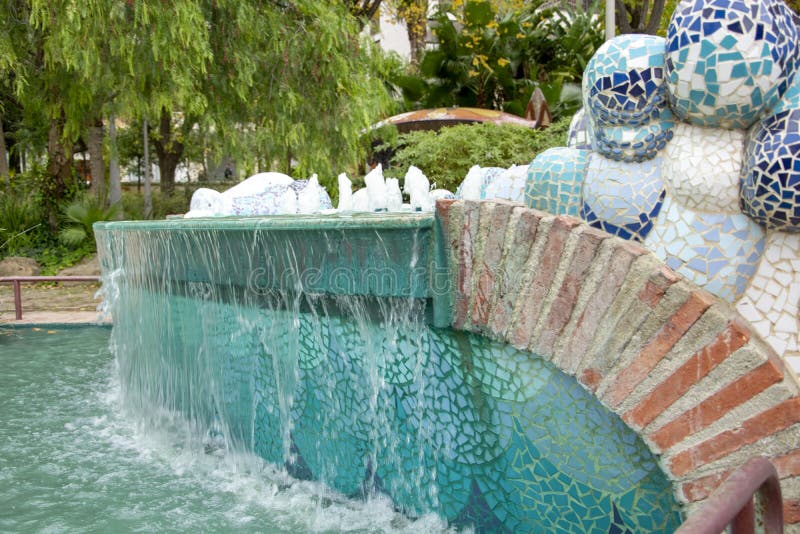 Fountain with Falling Water. Editorial Photography - Image of shape ...