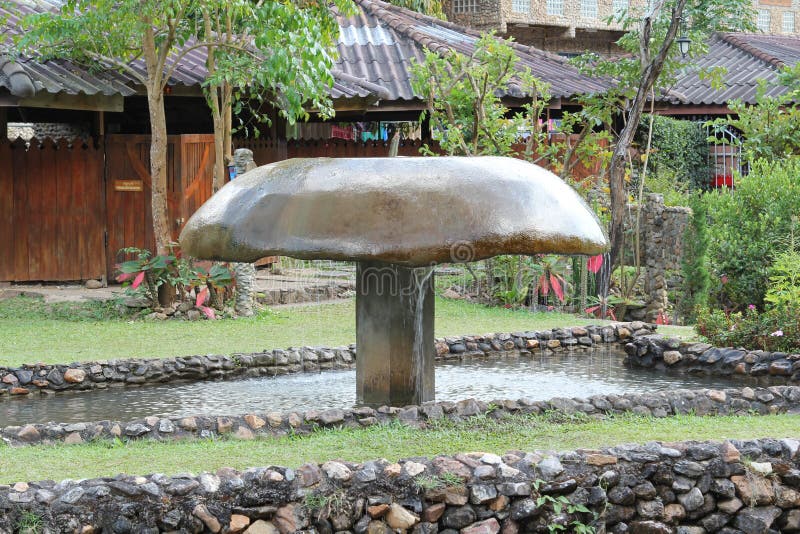 Mushroom Fountain in Swimming Pool Stock Image - Image of blue, kids ...