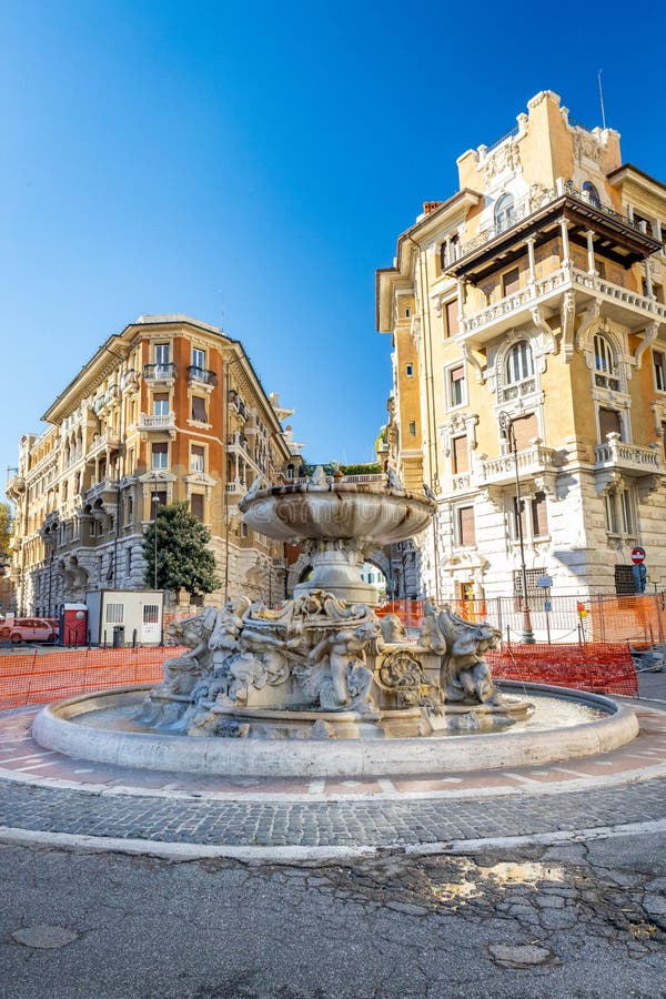 Fountain of the Frogs at Quartiere Coppede Square in Rome Stock Image ...