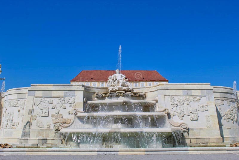 A Fountain in Front of a Castle in Summer Stock Photo - Image of castle ...