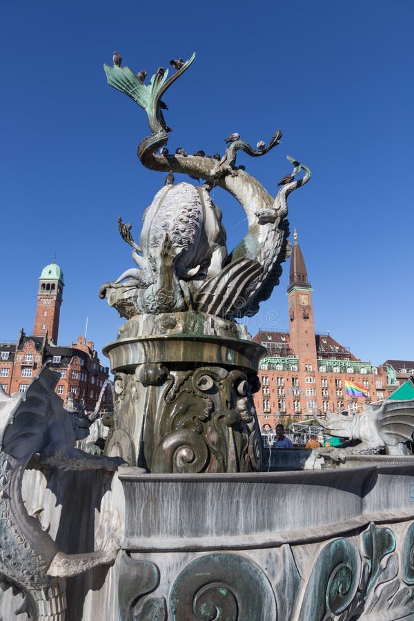 Fountain in Front of the Town Hall Editorial Image - Image of ...