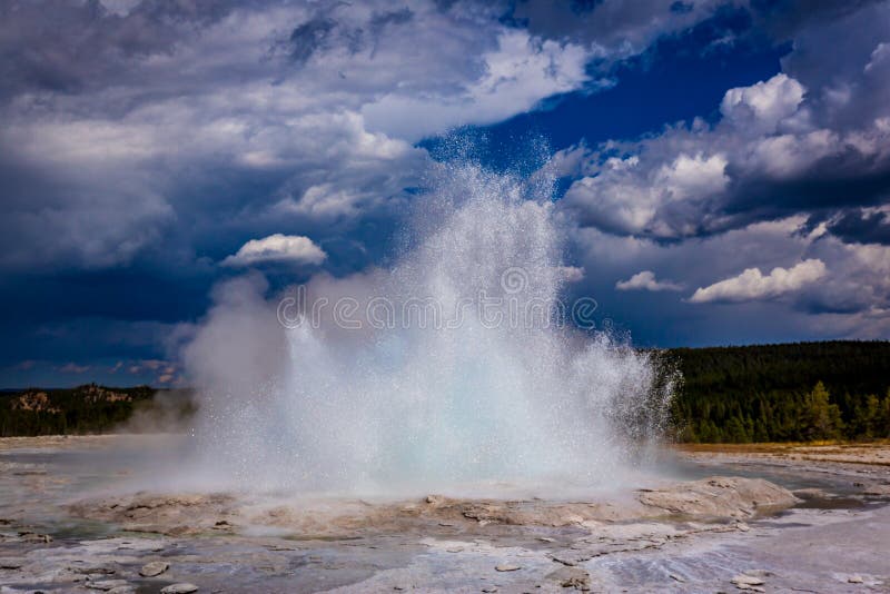 Fountain Geyser in Yellowstone Stock Photo - Image of steam, scenic ...