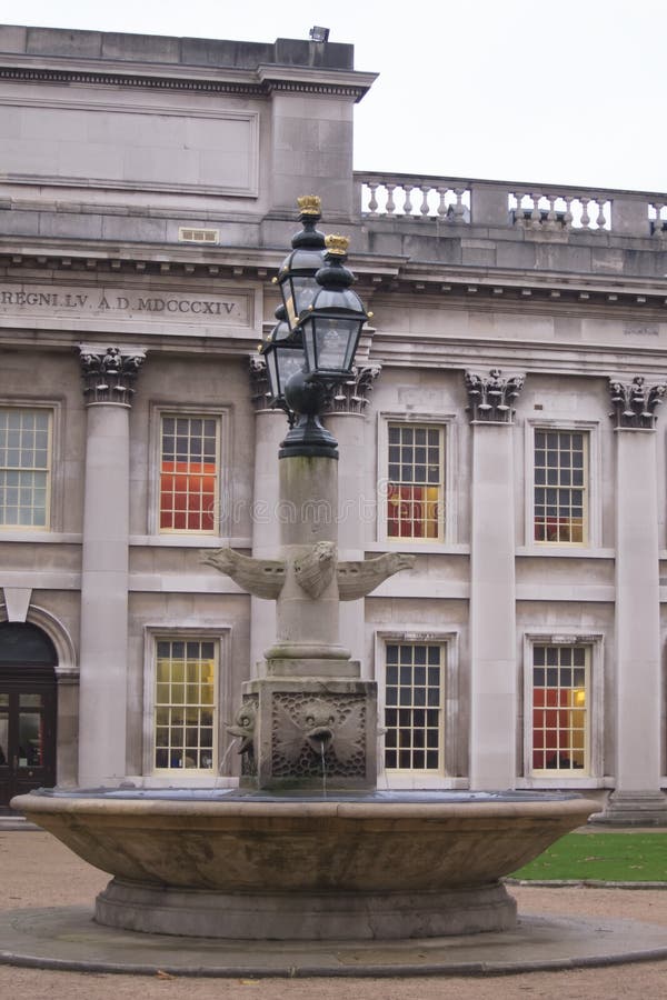 Fountain at Greenwich College Stock Photo - Image of capital, london ...