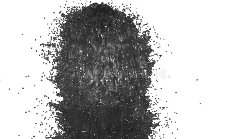 Fountain of Grey Liquid Like Juice on White Background with Alpha Matte ...