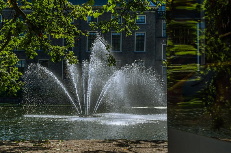Fountain in the Hague, Netherlands Stock Image - Image of hague ...