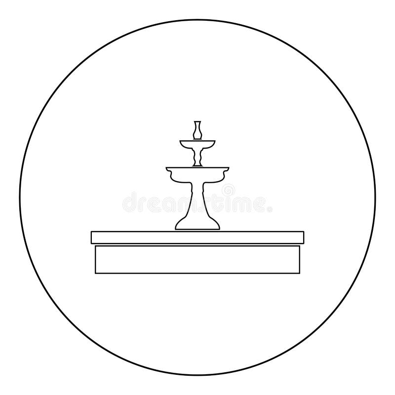 Fountain Icon Black Color in Circle Stock Vector - Illustration of ...