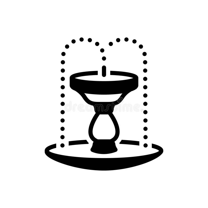 Black Solid Icon for Fountain, Splash and Garden Stock Illustration ...