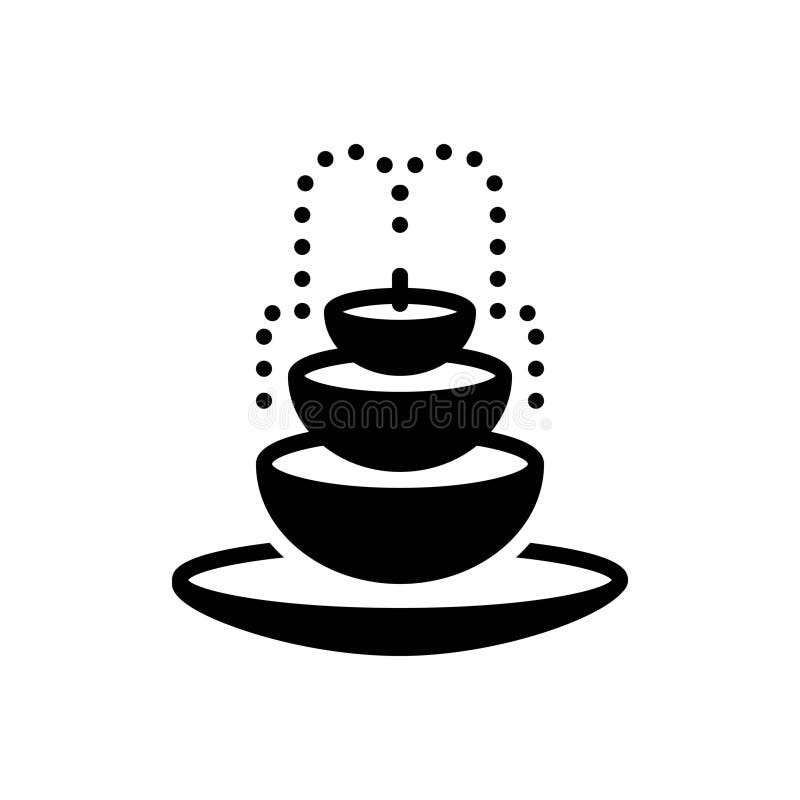 Black Solid Icon for Fountain, Splash and Park Stock Illustration ...