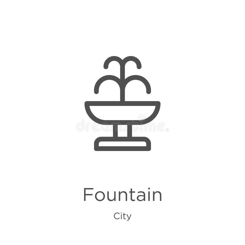 Fountain Icon Vector from City Collection. Thin Line Fountain Outline ...