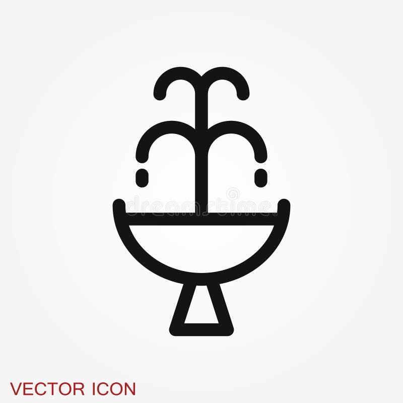 Fountain Icon, Vector Illustration Fountain with Water Splash Stock ...