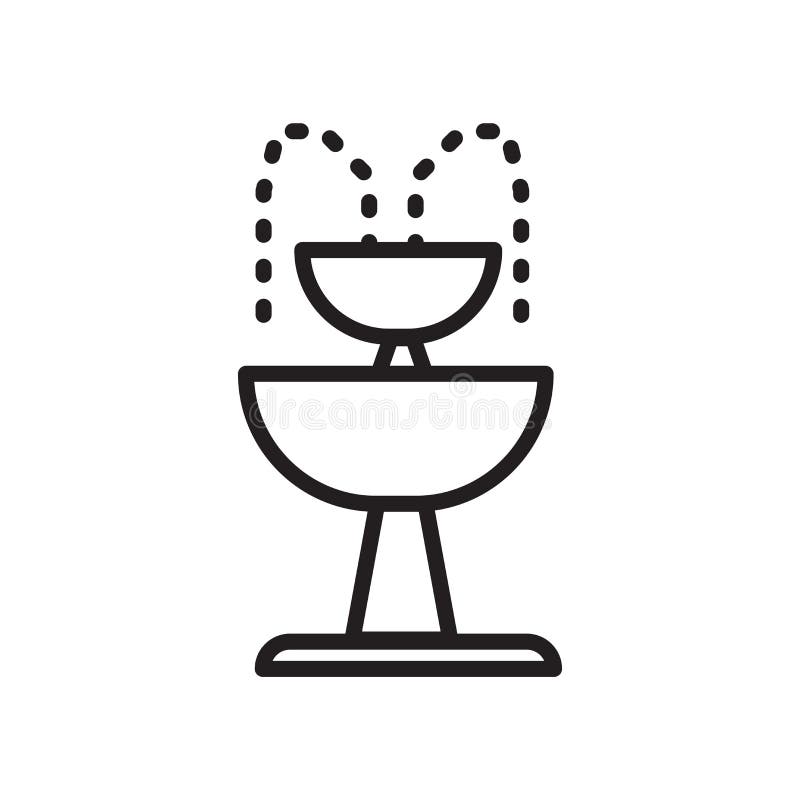 Outline Fountain Vector Icon. Isolated Black Simple Line Element ...