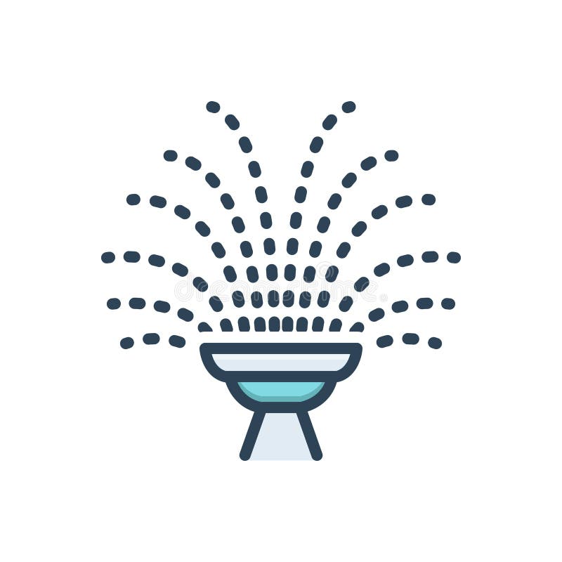 Color Illustration Icon for Fountain, Waterworks and Water Fount Stock ...