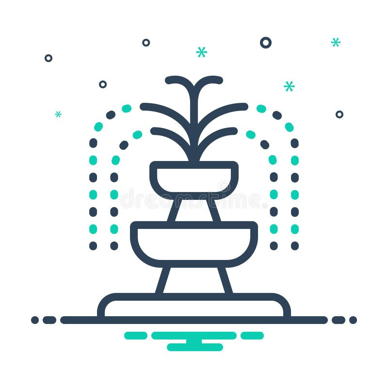 Mix Icon for Fountain, Wellhead and Water Stock Vector - Illustration ...
