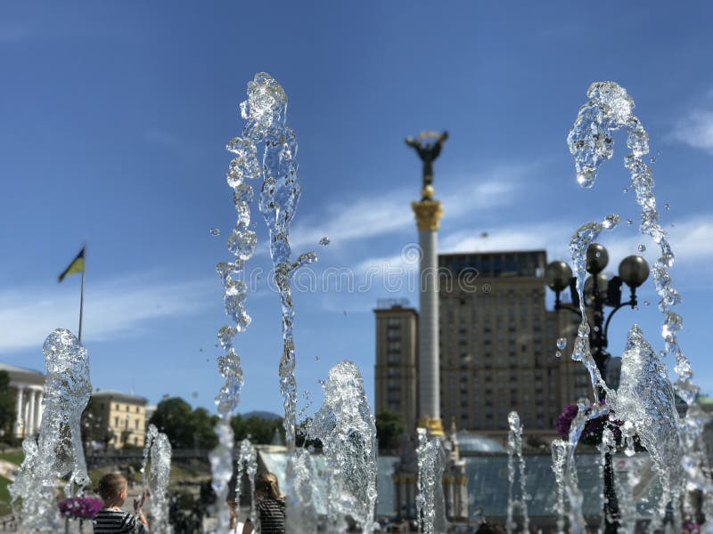 Fountain at the Independence Square Editorial Photography - Image of ...