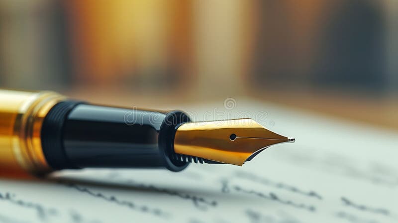 Fountain Ink Pen Tip Close Up Nib Concept Stock Illustration ...