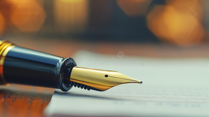 Fountain Ink Pen Tip Close Up Nib Concept Stock Illustration ...