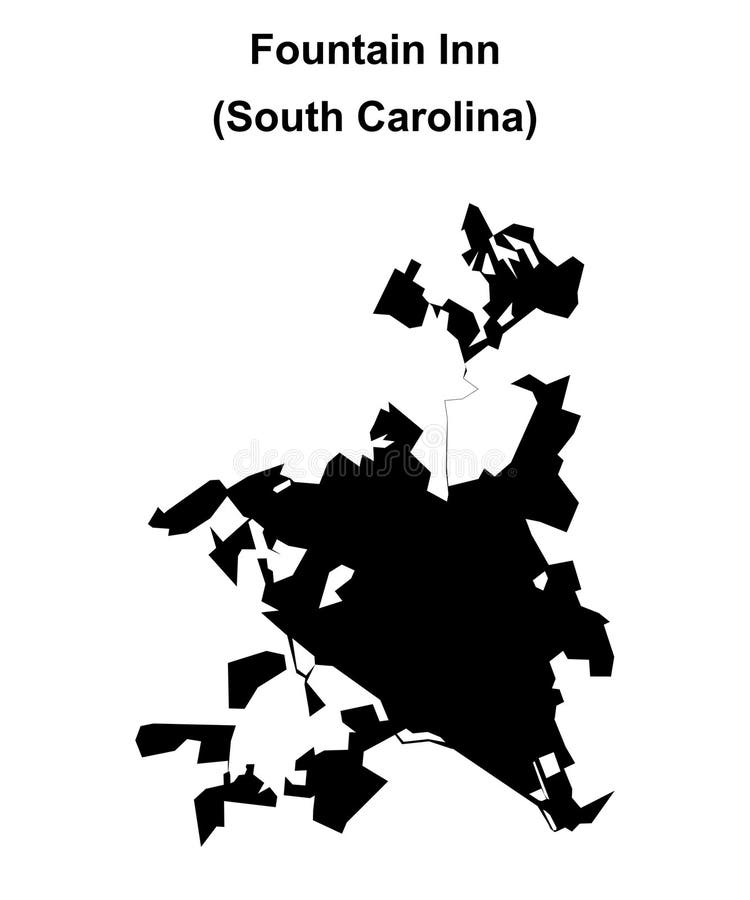 Fountain Inn outline map stock vector. Illustration of blank - 357533955