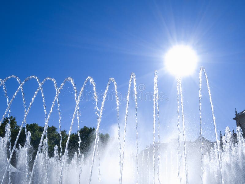 Refractions of Sunlight through a Fountain Stock Photo - Image of light ...
