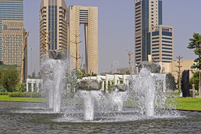 Fountain Kuwait stock image. Image of water, architecture - 122518803