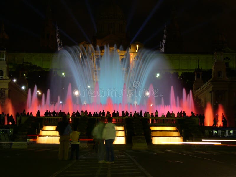 Magic Fountain show 1 editorial photo. Image of barcelona - 16306166