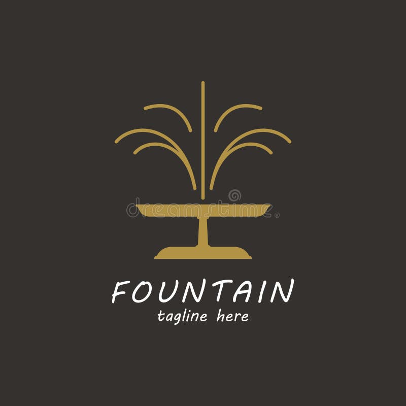 Fountain Logo Simple Silhouette Design Stock Illustration ...