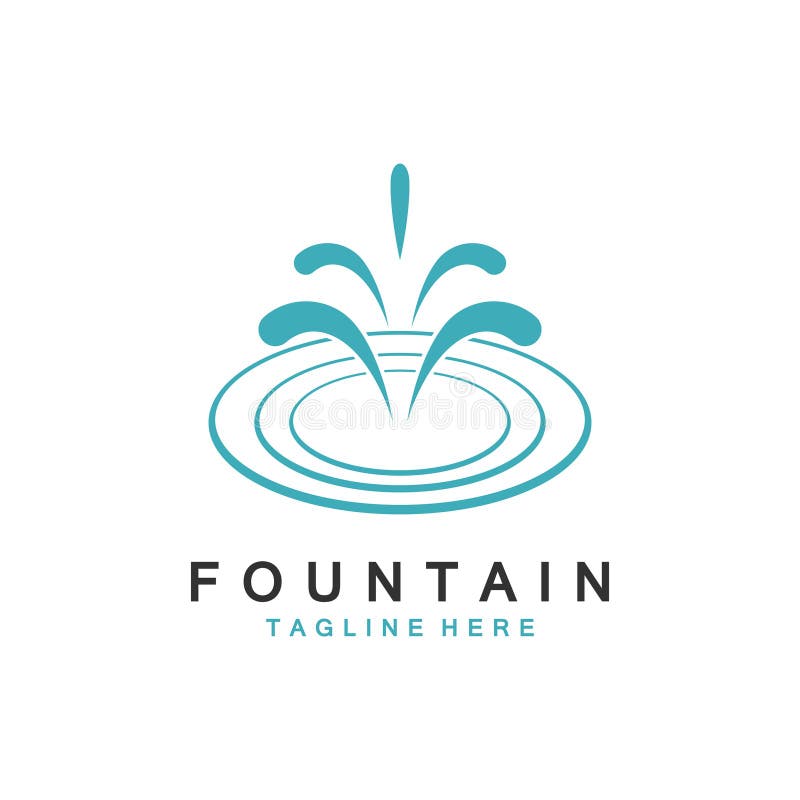 Fountain Logo Simple Silhouette Design Stock Illustration ...