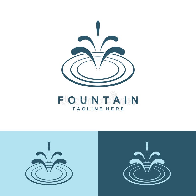 Fountain Logo Simple Silhouette Design Stock Vector - Illustration of ...