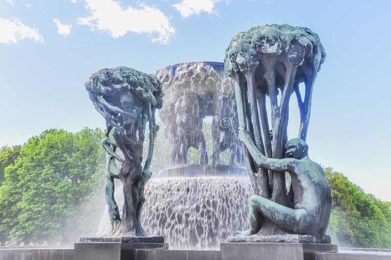 Fountain Made of Human Statues in Oslo, Norway Editorial Photo - Image ...