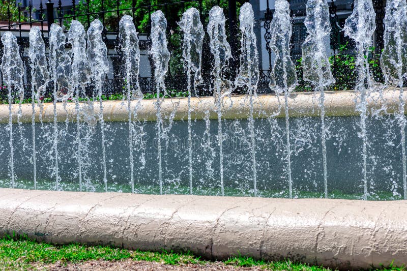 Fountain with Many Water Spouts Shooting Out Stock Image - Image of ...