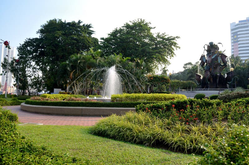 Fountain on Merdeka Square stock photo. Image of beautiful - 73973896