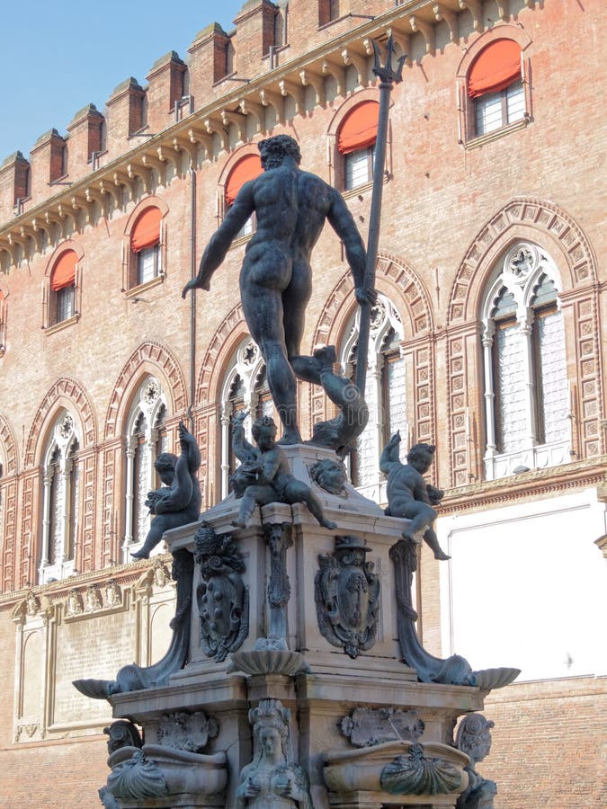 Fountain of Neptune Bologna Italy Stock Image - Image of neptune ...