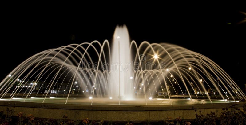 Fountain at night stock photo. Image of evening, decorative - 9755732