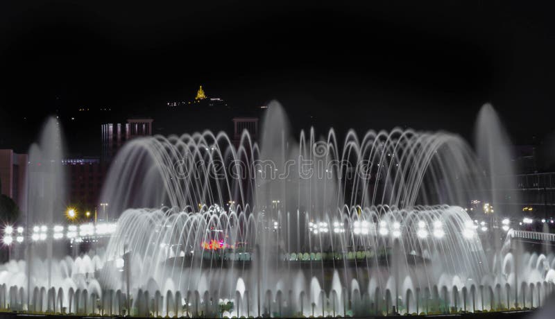 Fountain at night stock image. Image of famous, architecture - 130045485