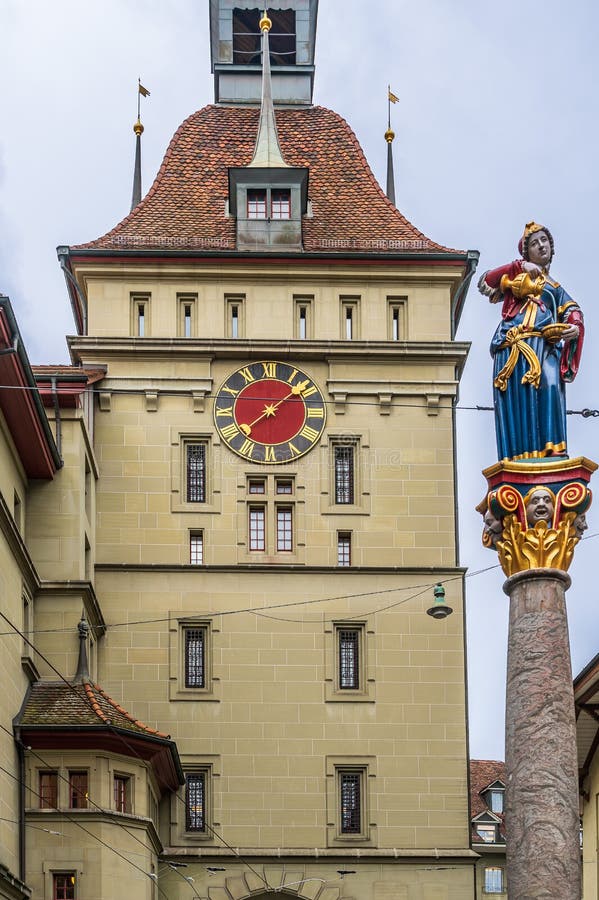 Fountain in the Old Town of Bern Stock Image - Image of scenics, bern ...