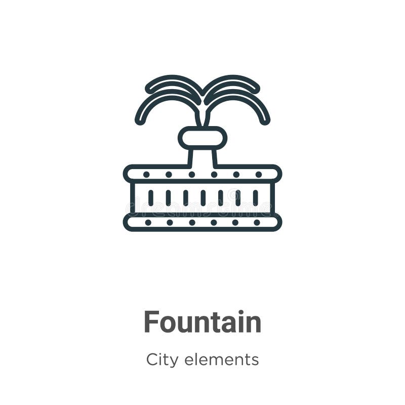 Fountain Vector Icon on White Background. Flat Vector Fountain Icon ...
