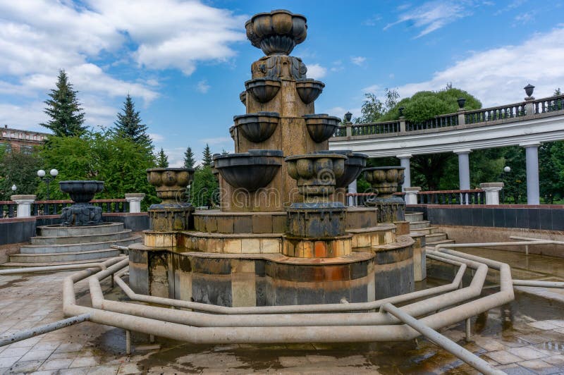 Fountain in the Park of the Novokuzneck Stock Photo - Image of europe ...