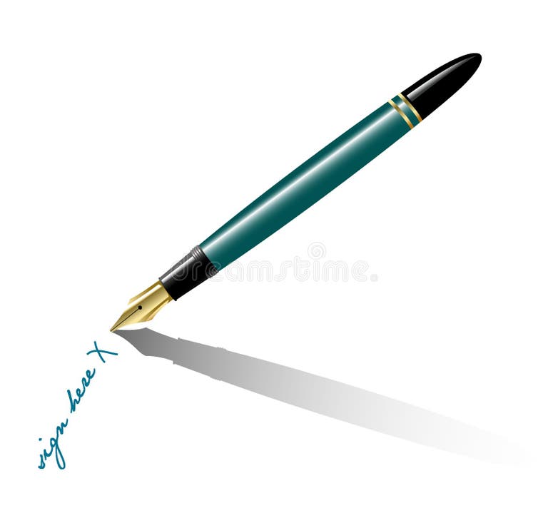 Signing Fountain Pen Stock Illustrations – 1,809 Signing Fountain Pen ...