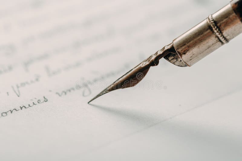 Fountain Pen on an Ancient Handwritten Letter. Old Story. Retro Style ...