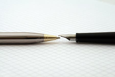 Fountain Pen and Biro on Maths Paper Stock Image - Image of mathematics ...