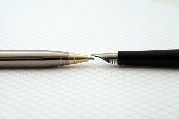 Fountain Pen and Biro on Maths Paper Stock Image - Image of mathematics ...