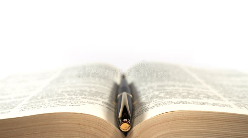 Fountain-pen on the book stock photo. Image of science - 11380758
