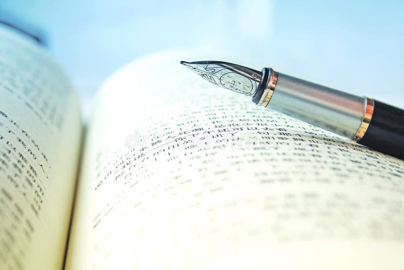 Fountain pen and book stock photo. Image of office, chinese - 8668750